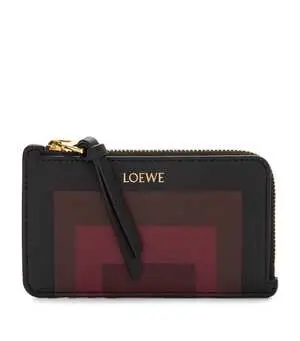 Loewe X Albers Leather Zipped Card Holder - Black