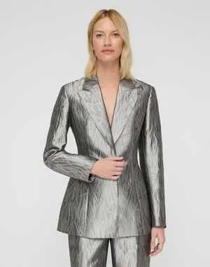 Lafayette 148 New York Metallic Jacquard Fitted Blazer