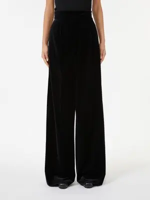 Max Mara Sateen Velvet Wide Leg Trousers