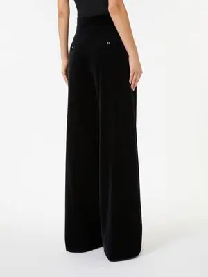 Max Mara Sateen Velvet Wide Leg Trousers