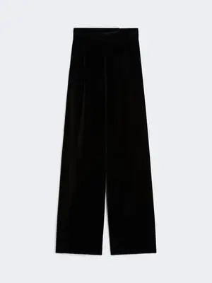 Max Mara Sateen Velvet Wide Leg Trousers