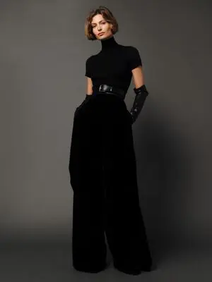 Max Mara Sateen Velvet Wide Leg Trousers