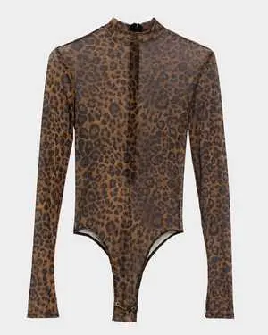 Lapointe Printed Mesh Bodysuit