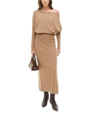 Simkhai Janese Off-the-shoulder Midi Dress - Camel