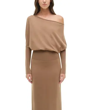 Simkhai Janese Off-the-shoulder Midi Dress - Camel
