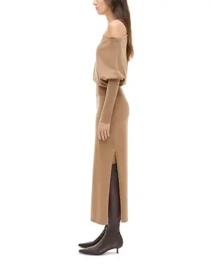 Simkhai Janese Off-the-shoulder Midi Dress - Camel