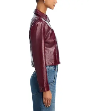 Aqua Faux Leather Jacket