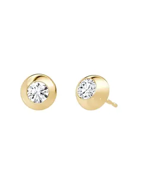 VRAI Petite Dome Stud With Lab-created Diamonds - Gold