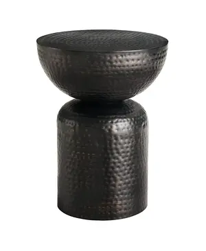 MODWAY Mella Metal Hammered Side Table - Black