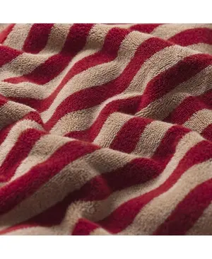 PIGLET IN BED Pembroke Stripe Bath Sheet - Sandstone Red