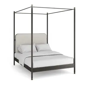 CARACOLE Campaign Bed With Canopy, Queen - Bronze