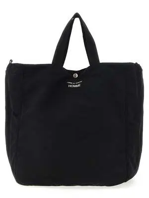 Comme Des Garçons Logo Print Shopping Bag - Black