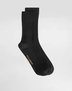 Dolce & Gabbana Ribbed Viscose Socks - Black