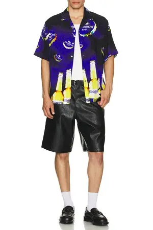 PLEASURES Cerveza Camp Shirt - Blue