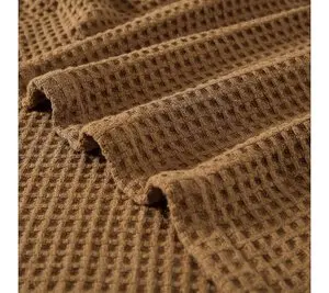 Eddie Bauer Solid Waffle Brown Cotton Full/quee N Blanket