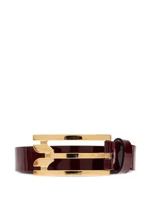 Victoria Beckham Leather Belt With Gold-tone Buckle - Red