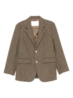 DUNST Dunst Wool-Blend Houndstooth Jacket - Brown