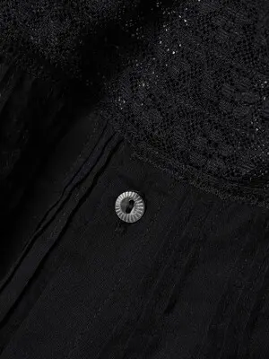 DÔEN Lilibet Lace-trimmed Pintucked Organic Cotton-voile Top - Black