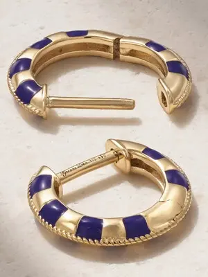 Yvonne Léon 9-karat Gold Enamel Hoop Earrings