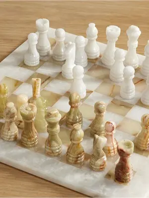 JIA JIA HOME Onyx Chess Set - Green