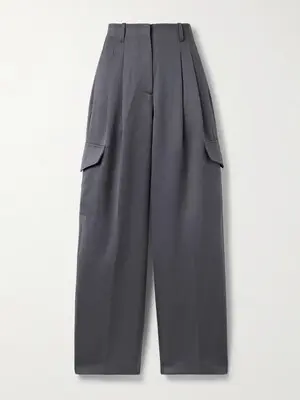 RÙADH The Russel Pleated Wool Wide-leg Pants - Gray