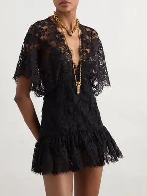 Chloé Cotton-blend Lace Mini Dress