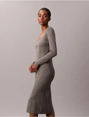 Calvin Klein Tech Knit Slim Midi Dress
