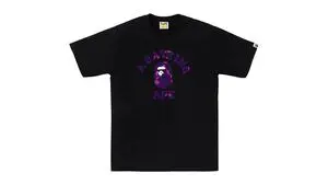 BAPE Camo College Tee Shirt - Black/purple