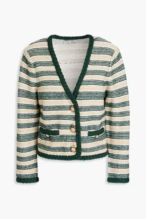 Veronica Beard Claudine Striped Linen-blend Jacket
