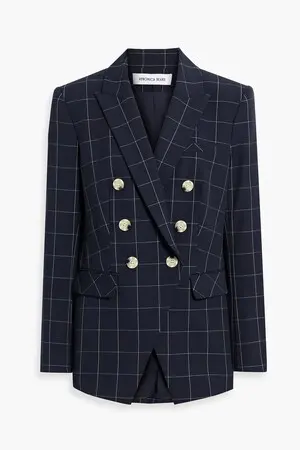 Veronica Beard Charleston Dickey Checked Crepe Blazer