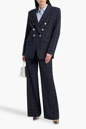 Veronica Beard Charleston Dickey Checked Crepe Blazer