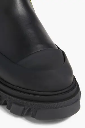 GANNI Leather Chelsea Boots - Black