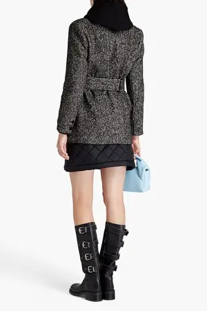 GANNI Belted Herringbone Twill Coat