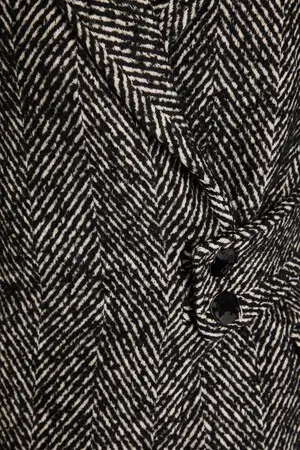 GANNI Belted Herringbone Twill Coat