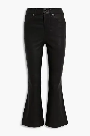 Women's Leather Bell Bottom Pants