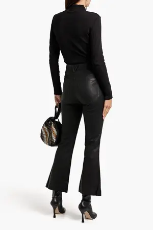 Veronica Beard Carson Leather Flared Pants