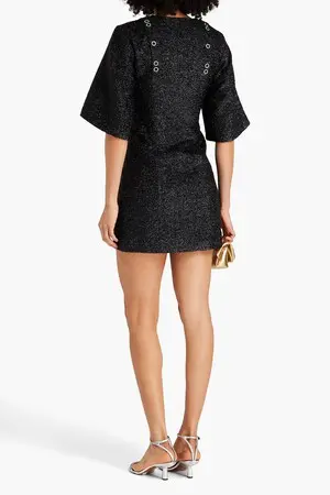 GANNI Tinsel Mini Wrap Dress