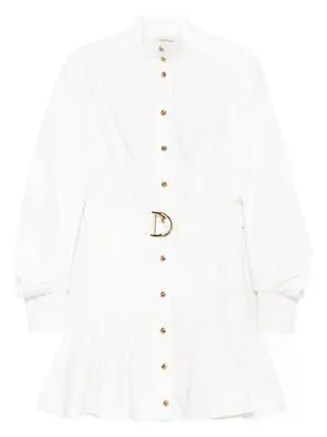 Zimmermann Belted Button-front Mini Dress - White