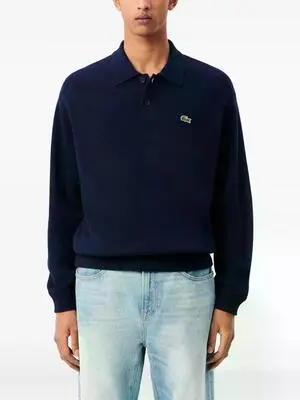 Lacoste Long Sleeve Wool Polo Shirt - Blue