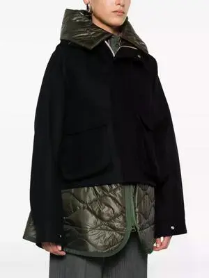 Sacai Hooded Quilted-panel Jacket