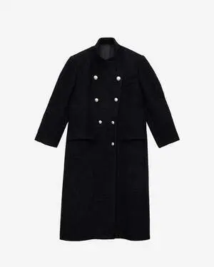 Isabel Marant Giusa Long Brushed Coat - Black