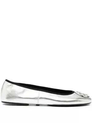 Tory Burch Silver Tone Flats For Women