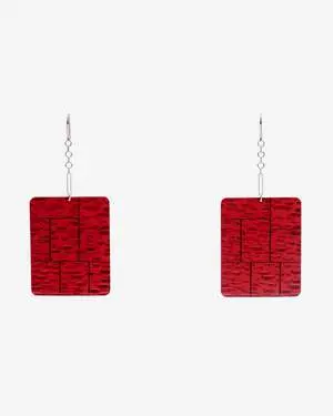 Isabel Marant Blacke Pendant Earrings - Poppy Red/silver