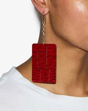 Isabel Marant Blacke Pendant Earrings - Poppy Red/silver