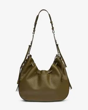 Isabel Marant Leather Hobo Bag - Khaki