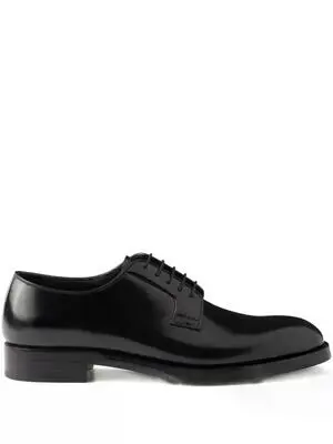 Prada Leather Lace-Up Shoes F0002 Black