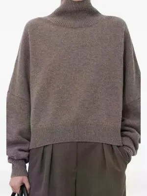 Loulou De Saison Luke Ribbed-collar Wool Sweater - Brown