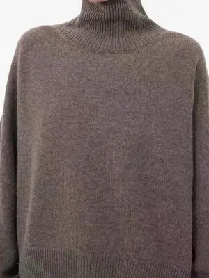 Loulou De Saison Luke Ribbed-collar Wool Sweater - Brown
