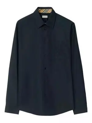 Burberry Equestrian-knight Embroidered Shirt - Blue