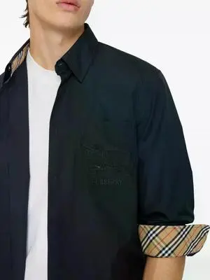 Burberry Equestrian-knight Embroidered Shirt - Blue